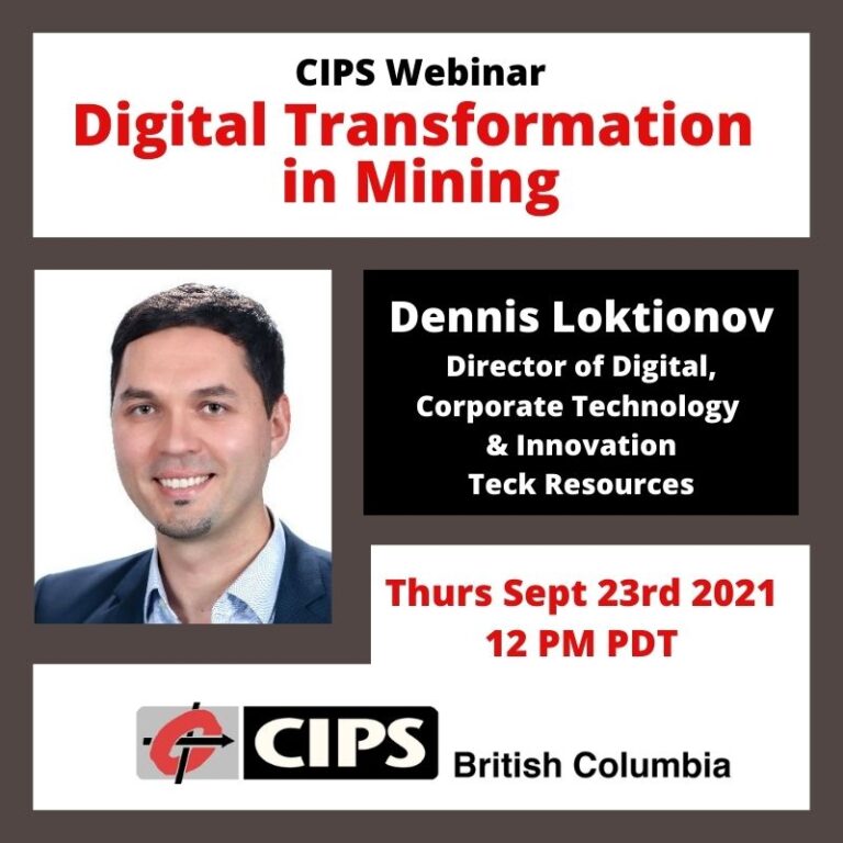 CIPS BC Sept 23rd Webinar: Digital Transformation in Mining (Dennis ...